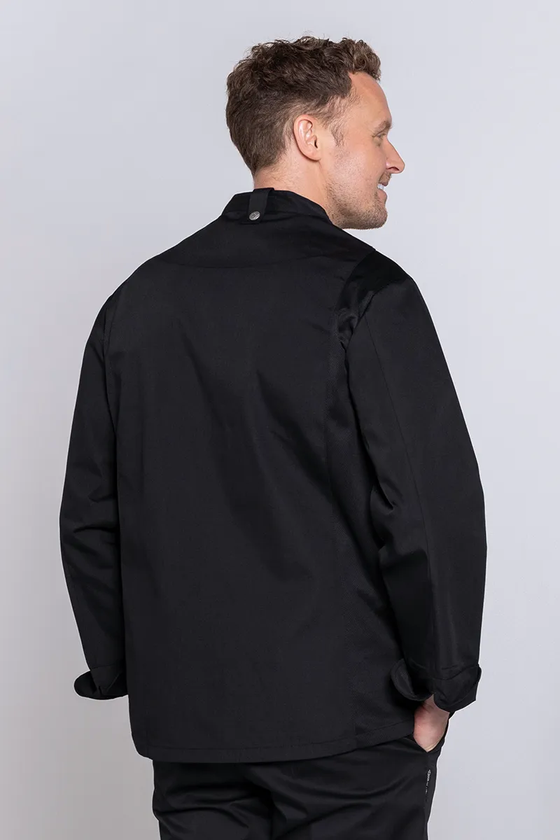 Small Black LS Alex Zipper Chef Jacket | Aussie Chef