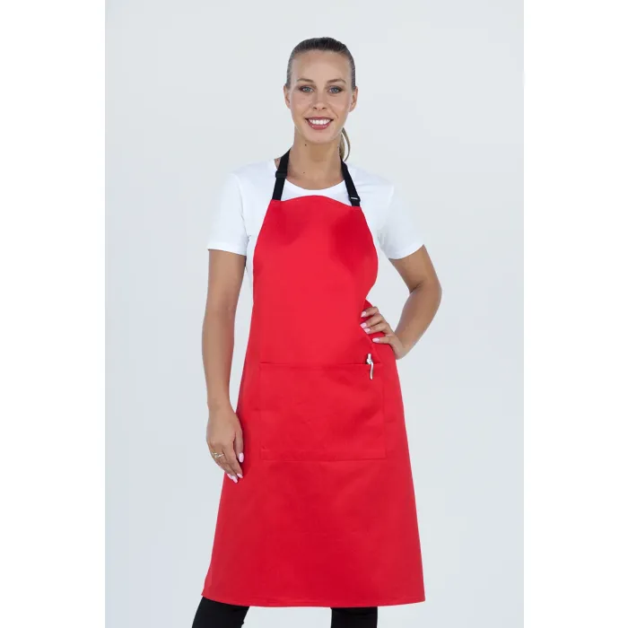 Bib Apron Red - Aprons by Aussiechef