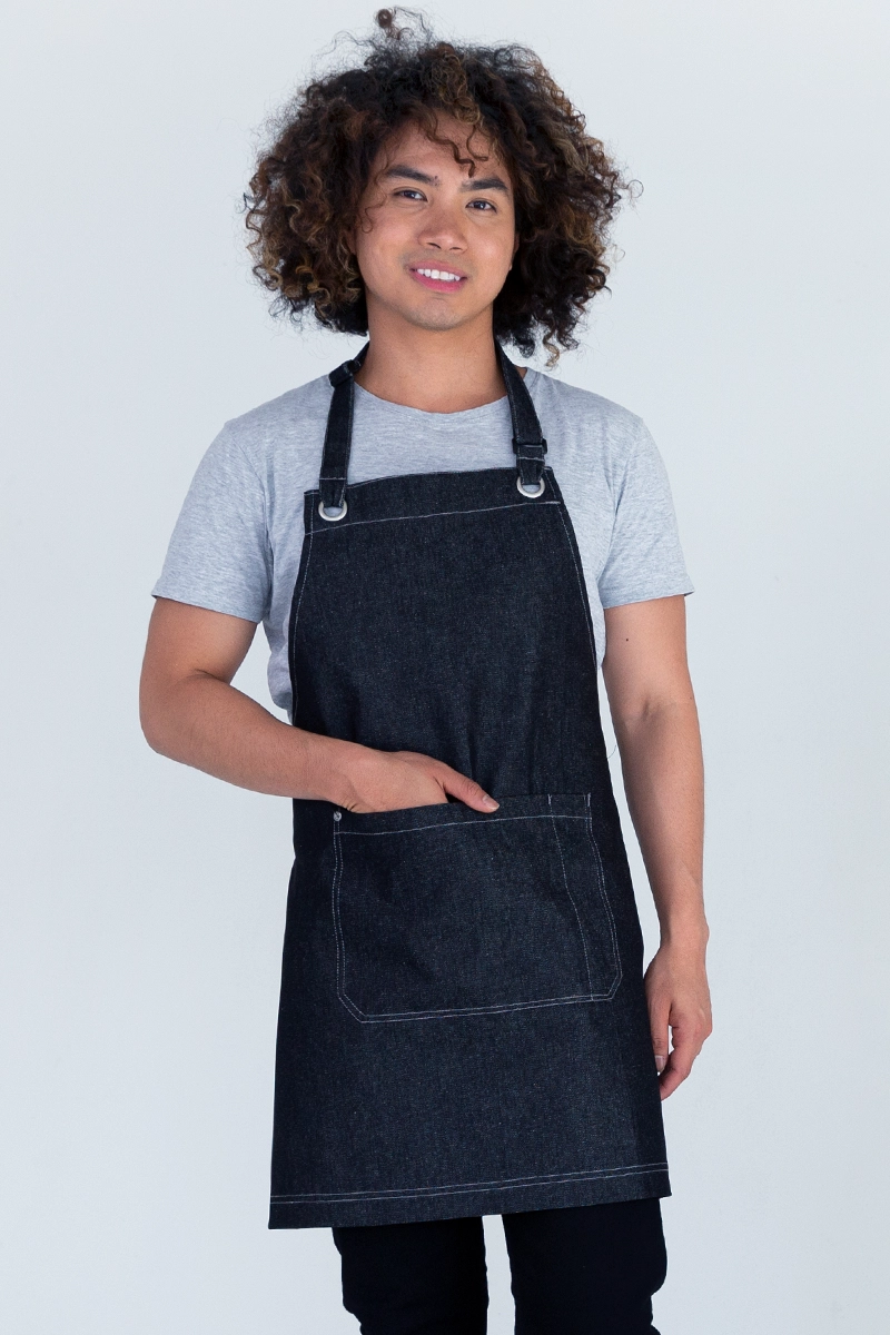 Mia Denim Bib Apron Black - Aprons by Aussie Chef